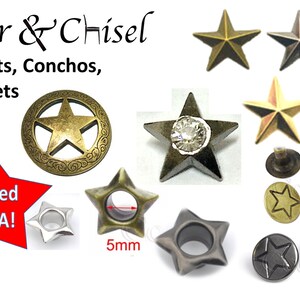 Star Eyelets Star Rivets Star Conchos Crystal Stars Star Screwposts ...