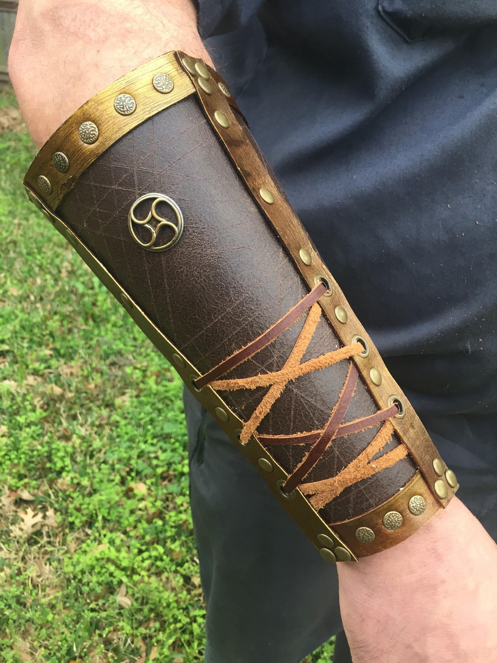 Mens Leather Bracers Gladiator Bracers Arm Armor Mens - Etsy