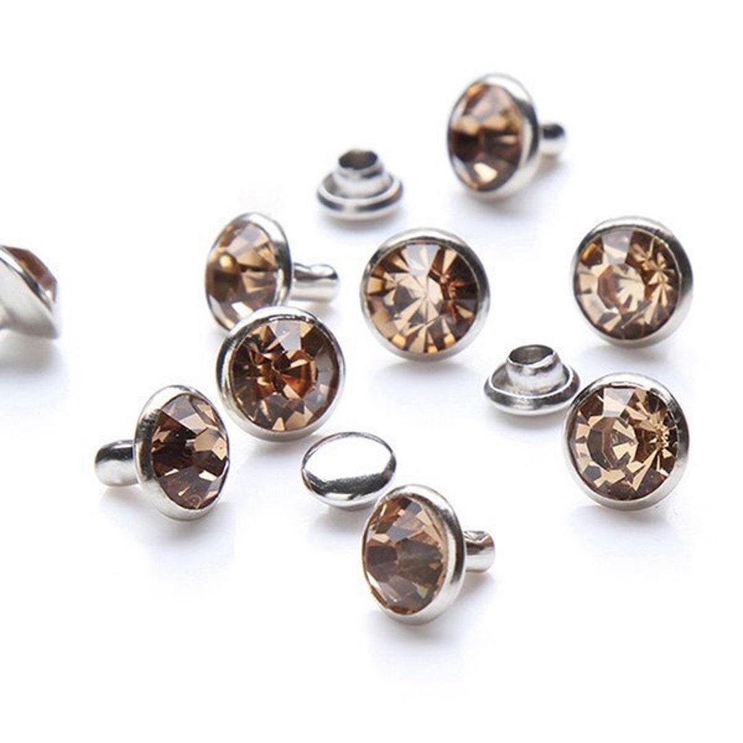 Colored Crystal Rivets 8mm 20pc Glass Gemstone Rivets for Leather, Bags ...