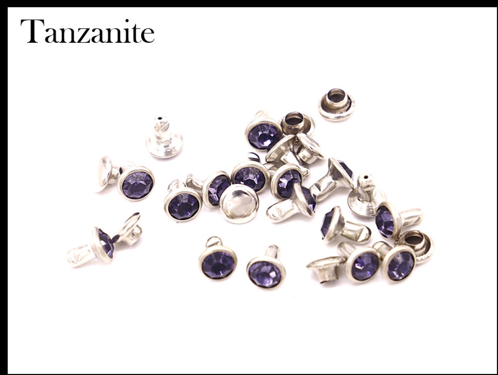 Crystal Rhinestone Rivets 6mm 100 Pack Gemstone Rivets for - Etsy