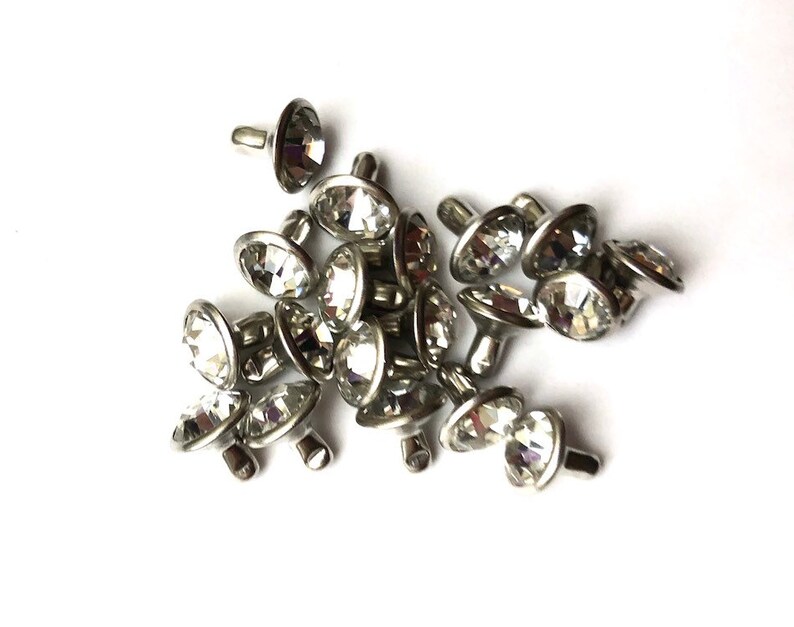 Clear Crystal Rivets 20ct Rhinestone Rivets Bulk Gemstone | Etsy