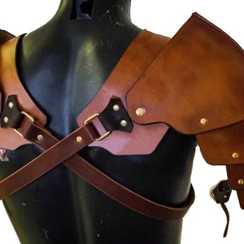 Genuine Leather Woman Medieval Armor With Pauldrons for - Etsy