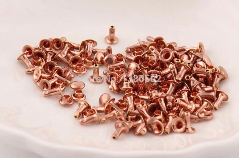 Rose Gold Rivets 50ct Cap Rivets Stud Fasteners Small | Etsy