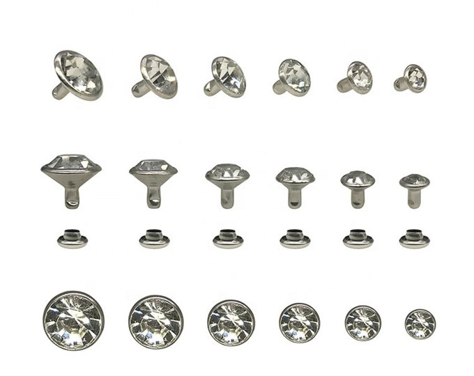 Colored Crystal Rivets 8mm 20pc Glass Gemstone Rivets for | Etsy