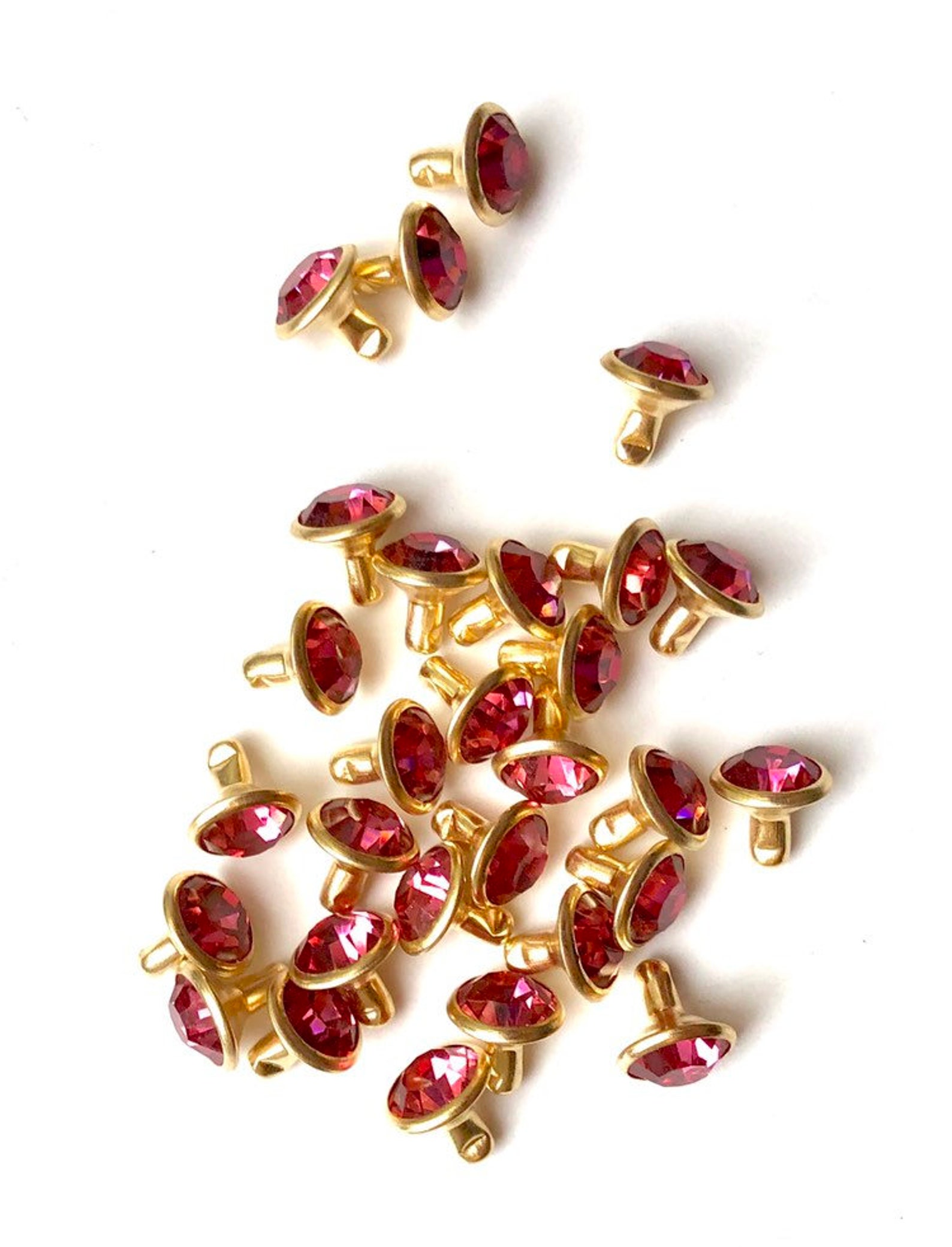 Glass Crystal Rivets 6mm Rhinestone Glass Rivets Gold Post | Etsy