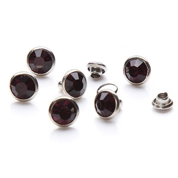 Colored Crystal Rivets 8mm 20pc Glass Gemstone Rivets for | Etsy