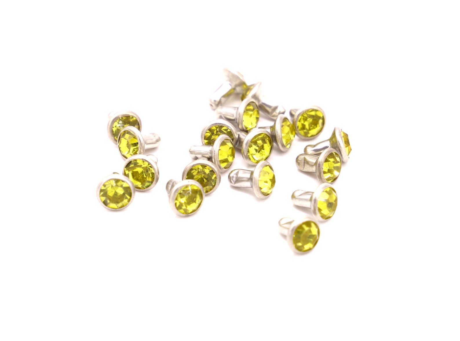 Crystal Rhinestone Rivets 6mm 100 Pack Gemstone Rivets for - Etsy