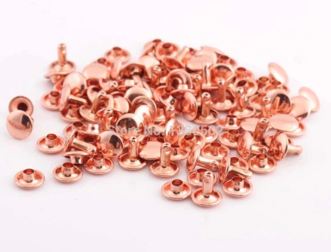 Rose Gold Rivets 50ct Cap Rivets Stud Fasteners Small Medium Large ...