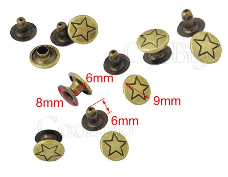 Star Eyelets Star Rivets Star Conchos Crystal Stars | Etsy