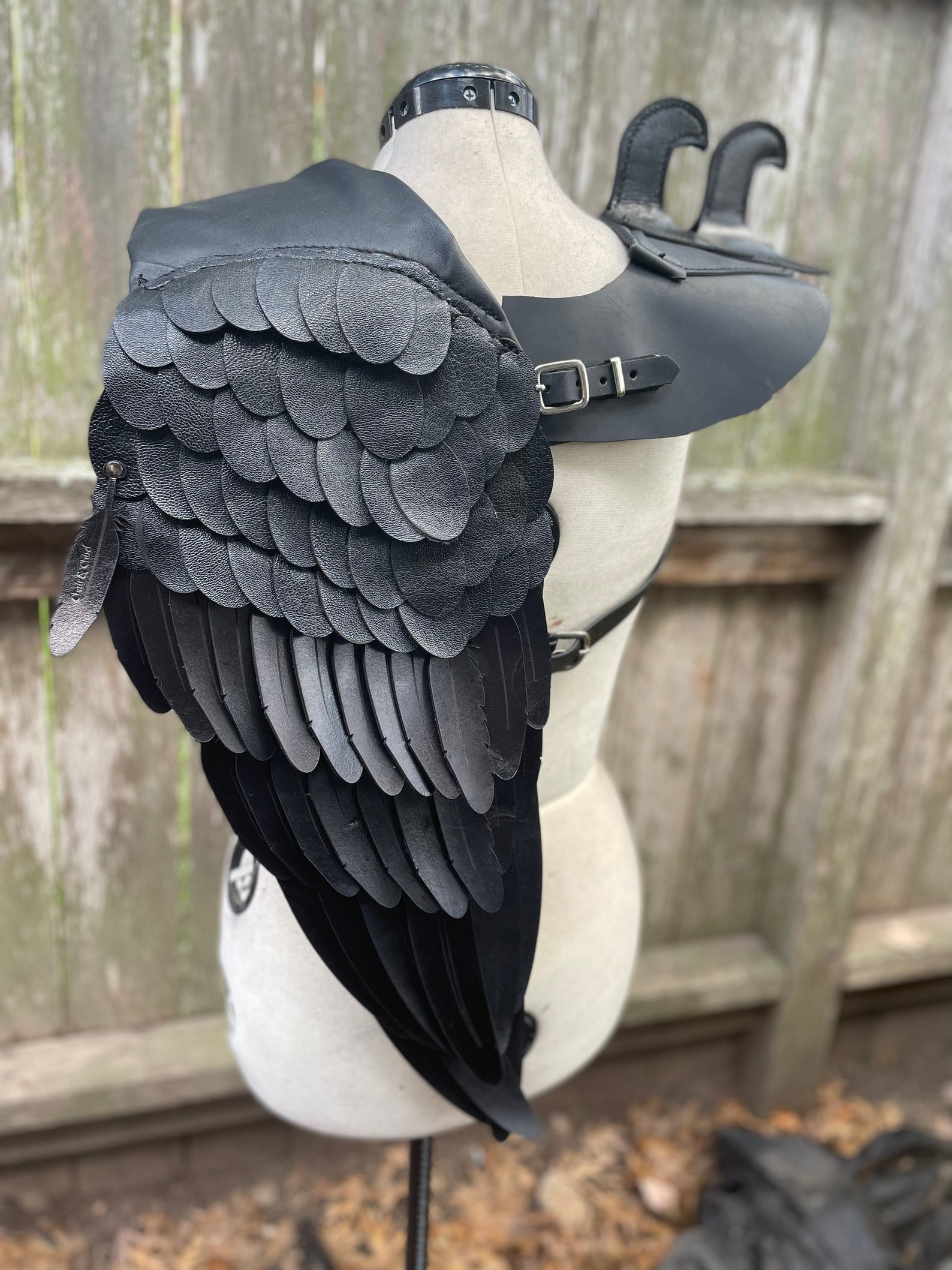 Raven Female Leather Armor Wing and Pauldron Leather Wing - Etsy Australia