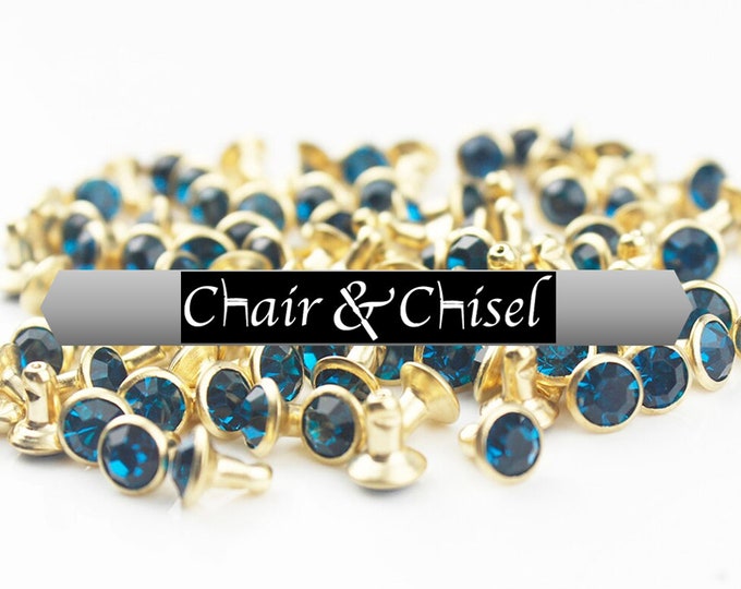 Glass Crystal Rivets 6mm Rhinestone Glass Rivets Gold Post - Etsy