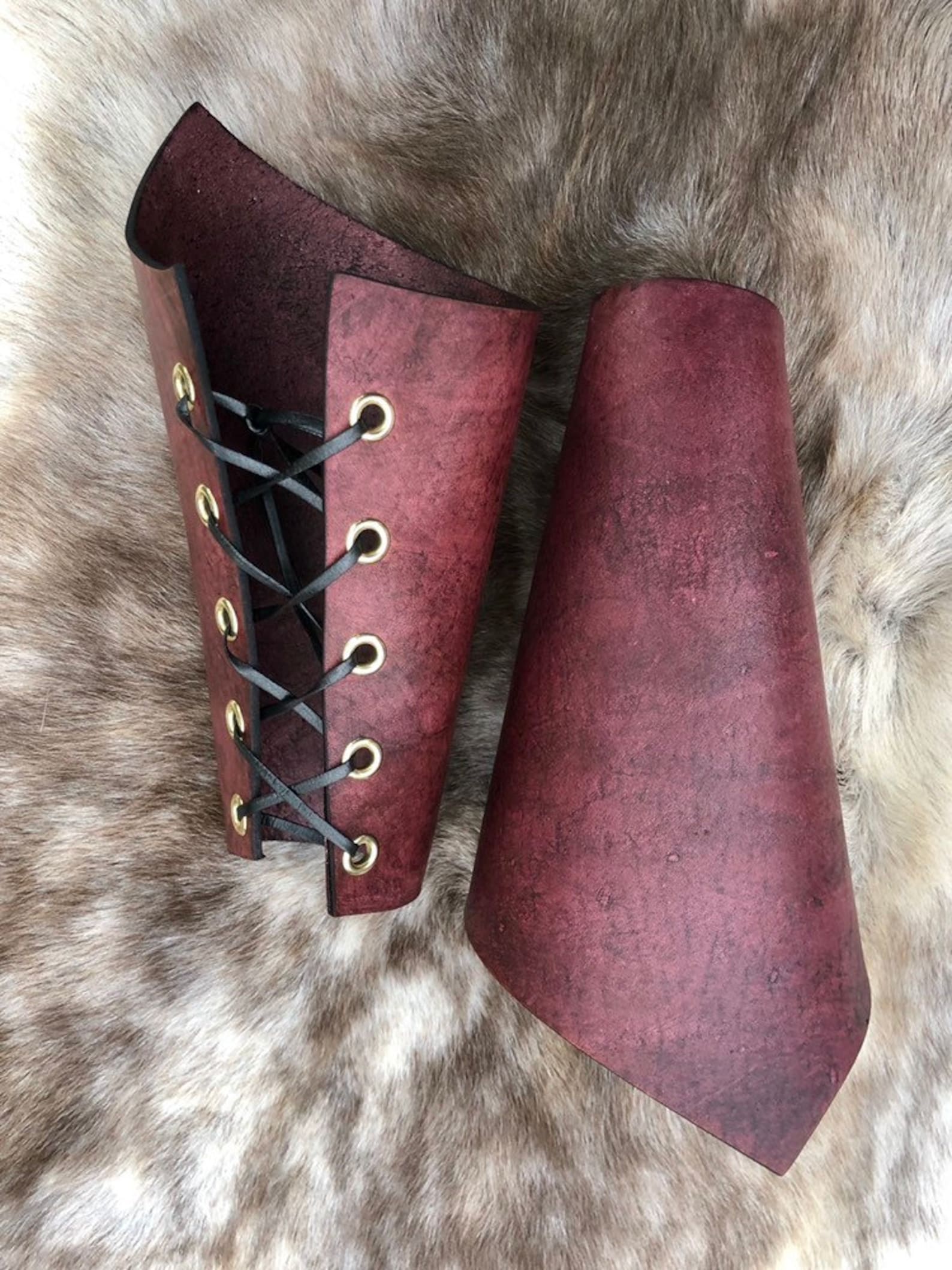 Tall Leather Bracer Leather Armor Cuff Men's Leather - Etsy