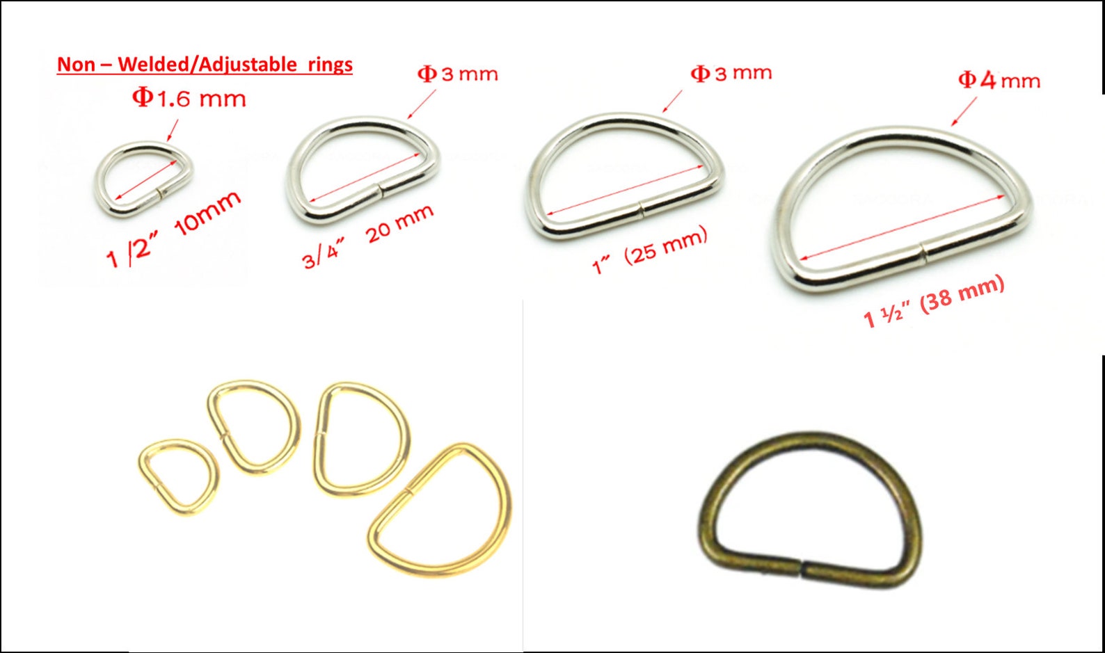 D-ring Hardware Leatherworking Hardware Welded D-rings - Etsy