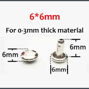 Double Cap Rivets 100ct 4-10mm Rivets for Leather Clothing - Etsy