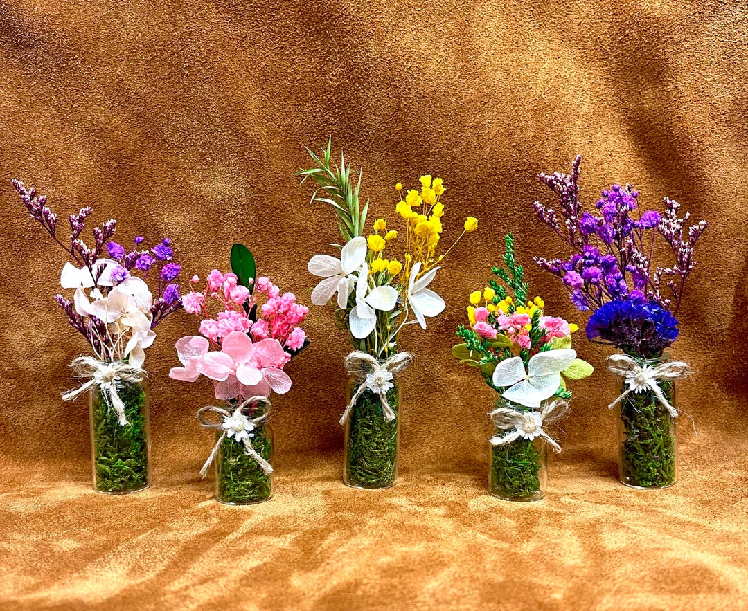 Mini Flower Arrangements Real Dried Flowers Mother's Day Gift Office ...