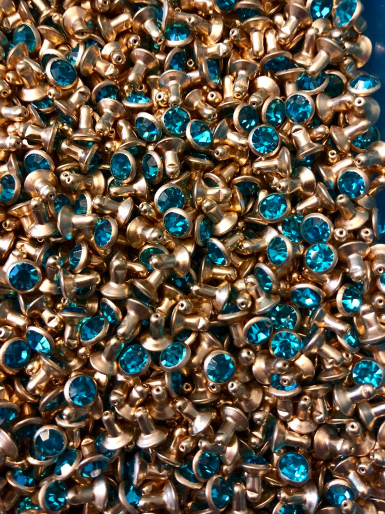 Glass Crystal Rivets 6mm Rhinestone Glass Rivets Gold Post | Etsy