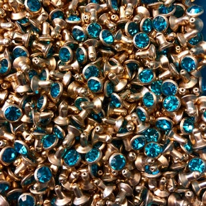 Glass Crystal Rivets 6mm Rhinestone Glass Rivets Gold Post | Etsy