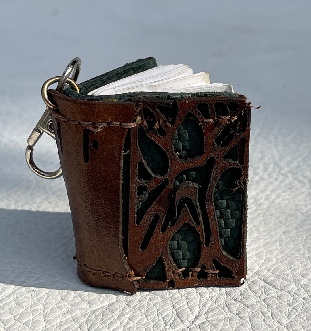 Mini Book Key Chain Leather Bound Mini Book Traveling Mini - Etsy
