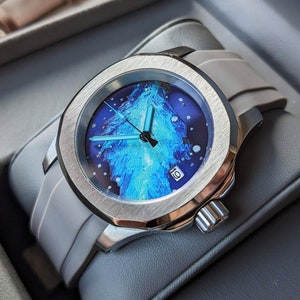 Custom Seikonaut Mod Blue Space Dial Watch Mod Seiko NH35 Movement Personalized Watch Custom ...