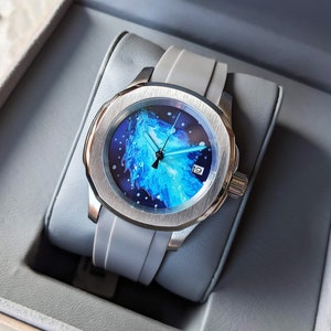 Custom Seikonaut Mod Blue Space Dial Watch Mod Seiko NH35 Movement Personalized Watch Custom ...