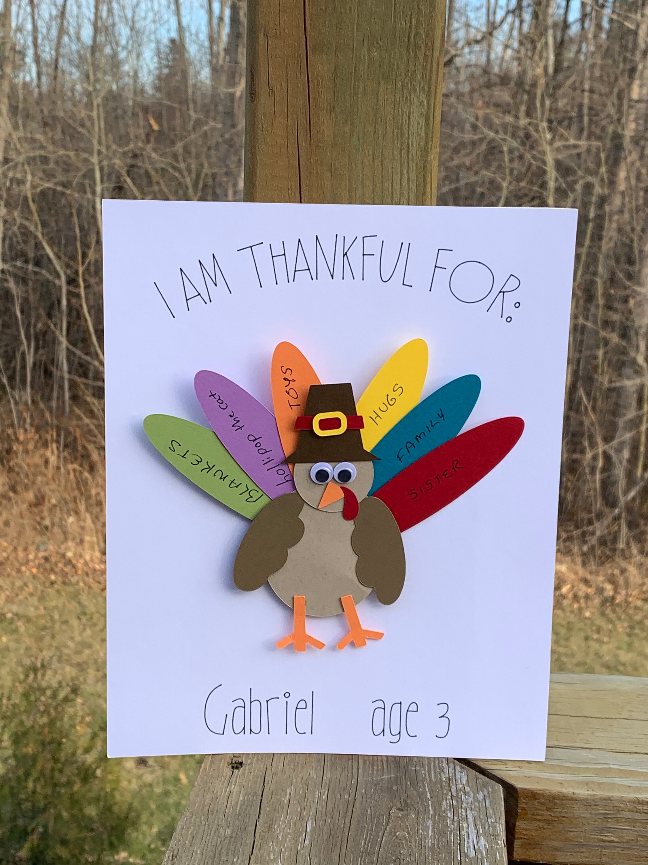 I Am Thankful for - Thanksgiving Kids Toddler Turkey Craft - Print Your ...