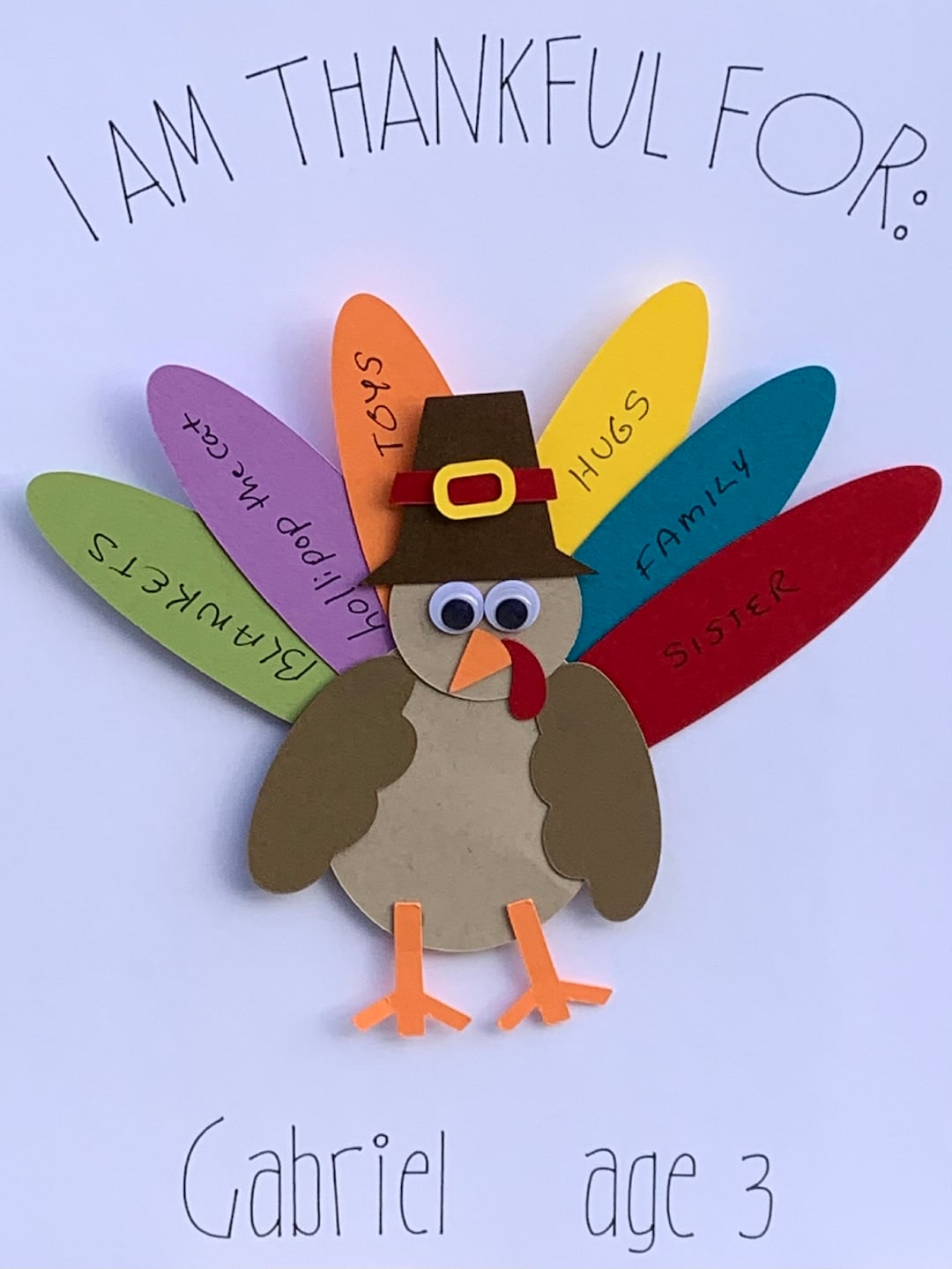 I Am Thankful for - Thanksgiving Kids Toddler Turkey Craft - Print Your ...