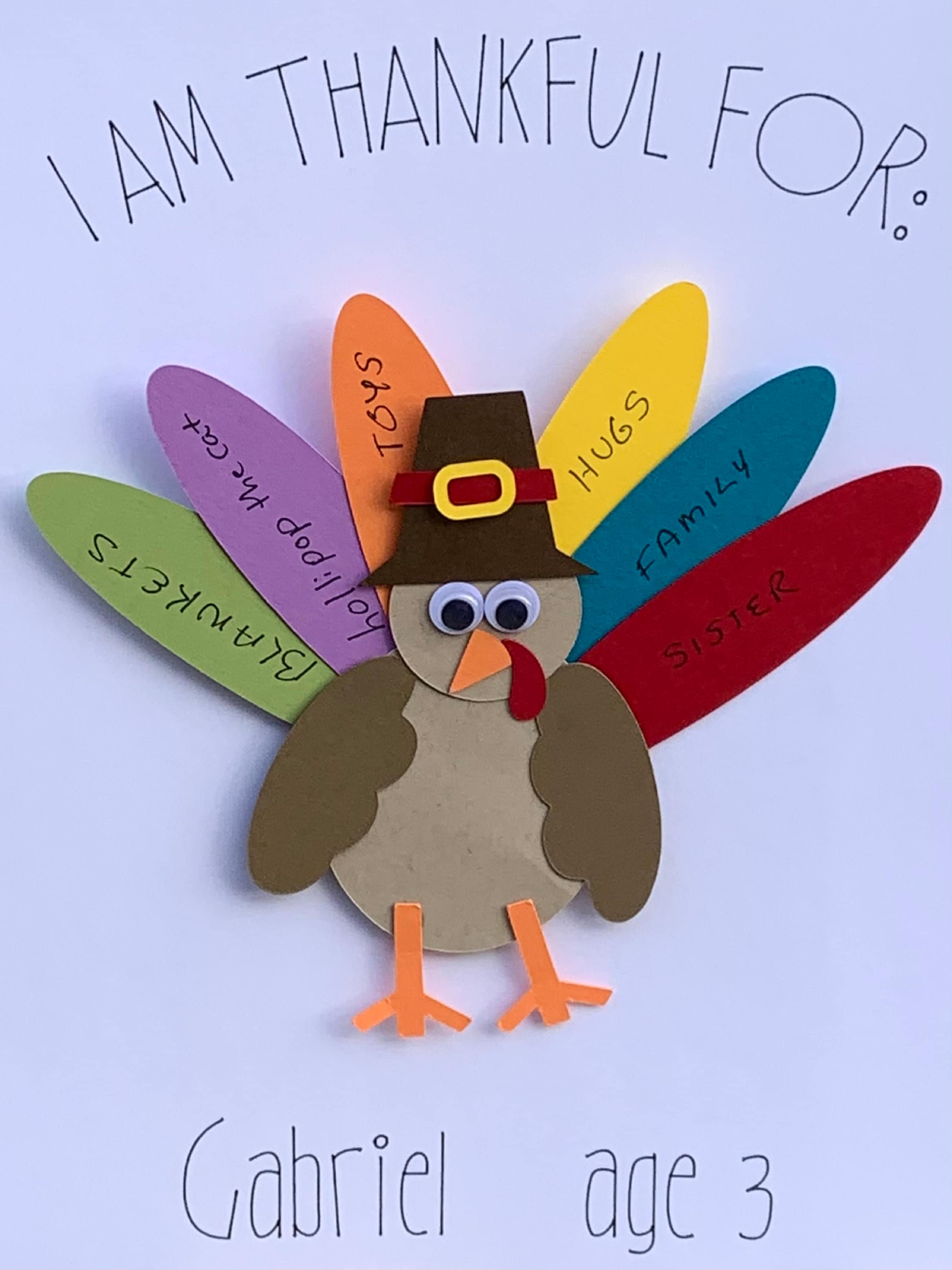 I Am Thankful for - Thanksgiving Kids Toddler Turkey Craft - Print Your ...