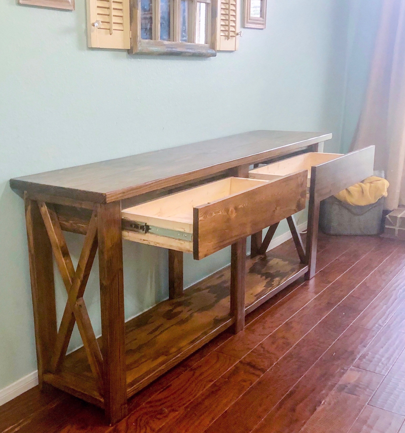 Solid Wood Console With Drawers - Etsy
