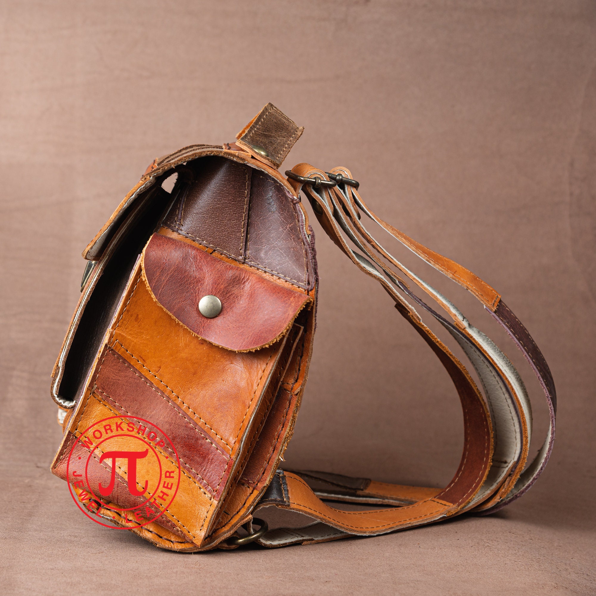 LEATHER PATCHWORK BACKPACK - Etsy