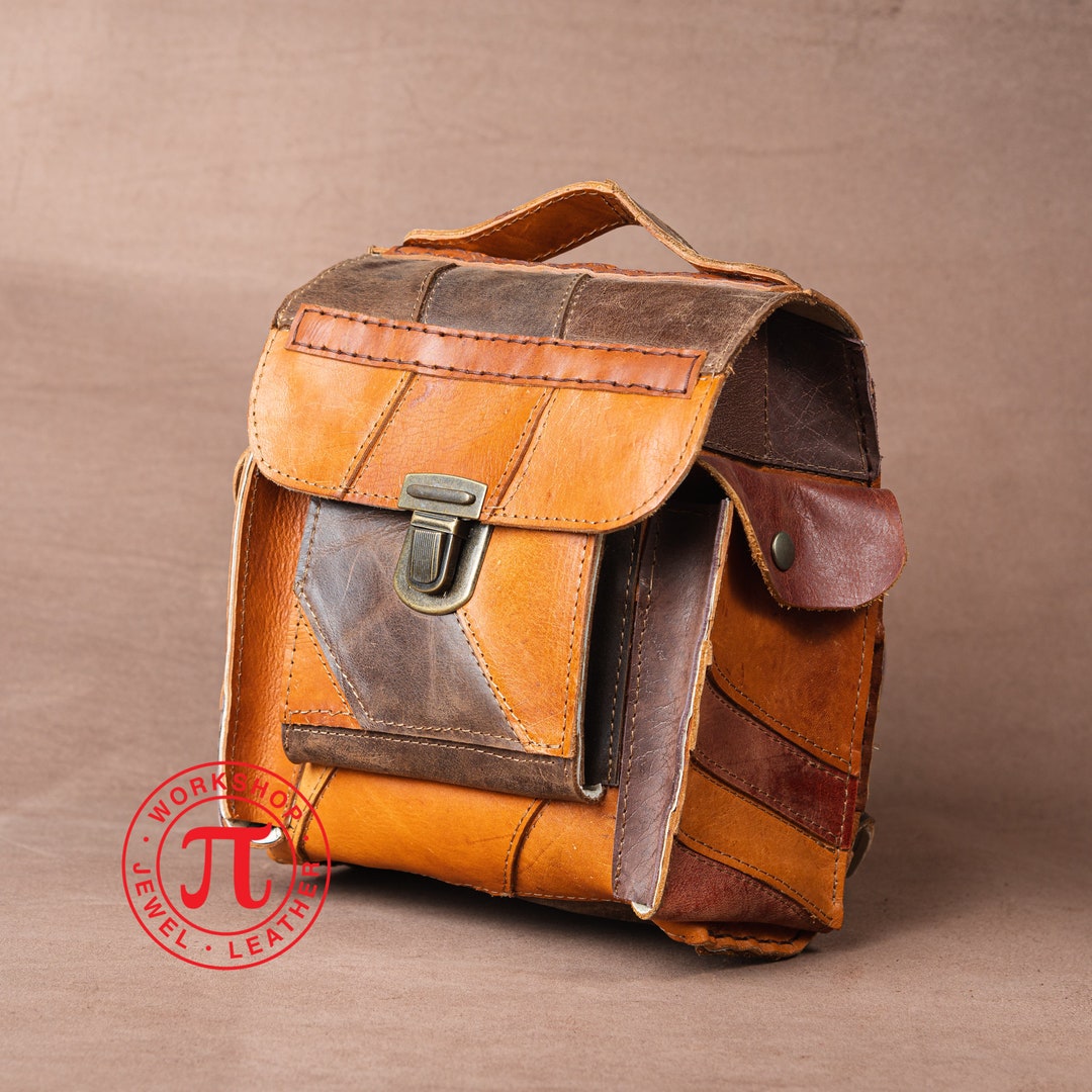 LEATHER PATCHWORK BACKPACK - Etsy