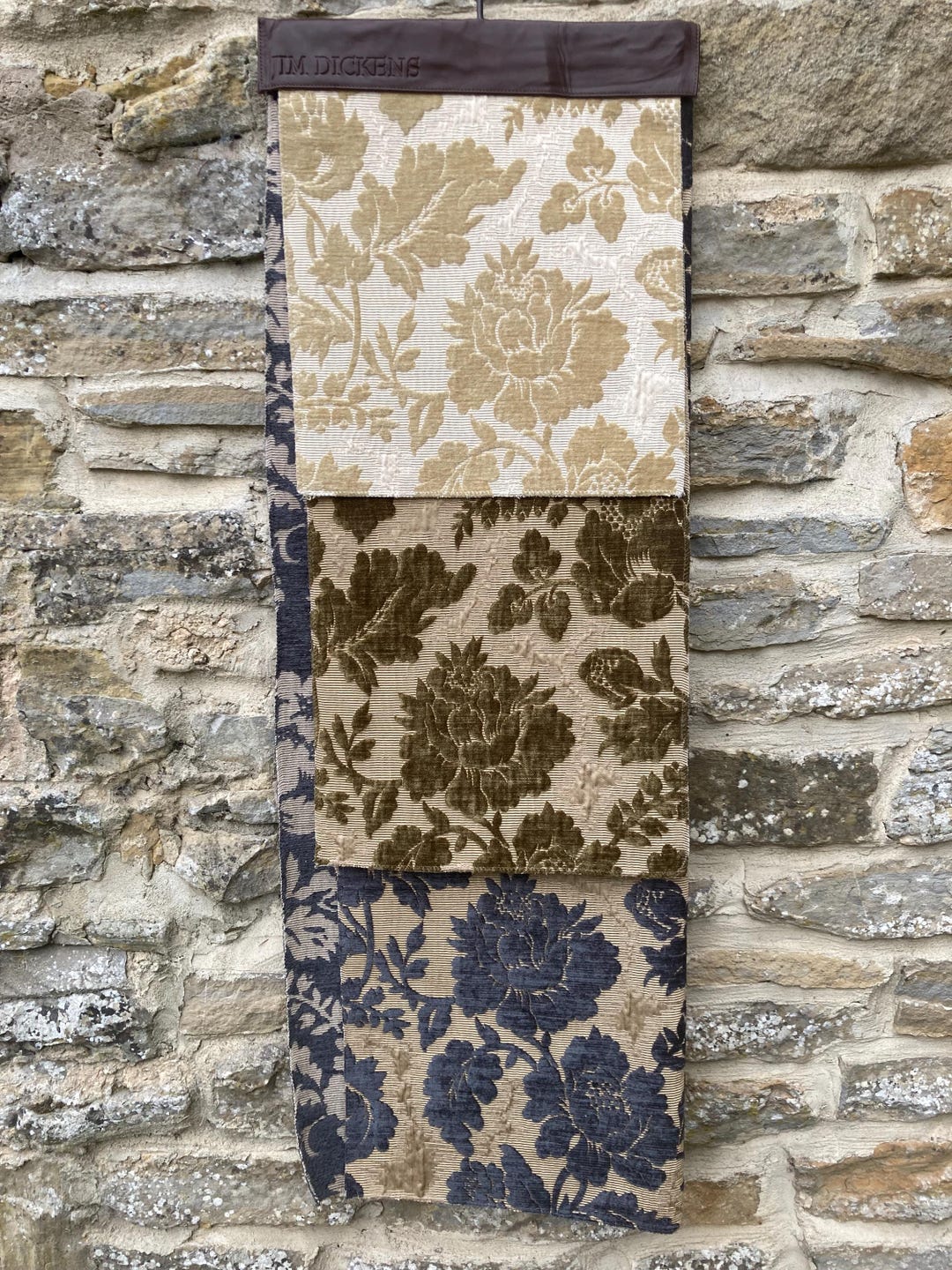Jim Dickens Ottoman Persian Blue Gold Fabric Damask Arab Viscose Fabric ...