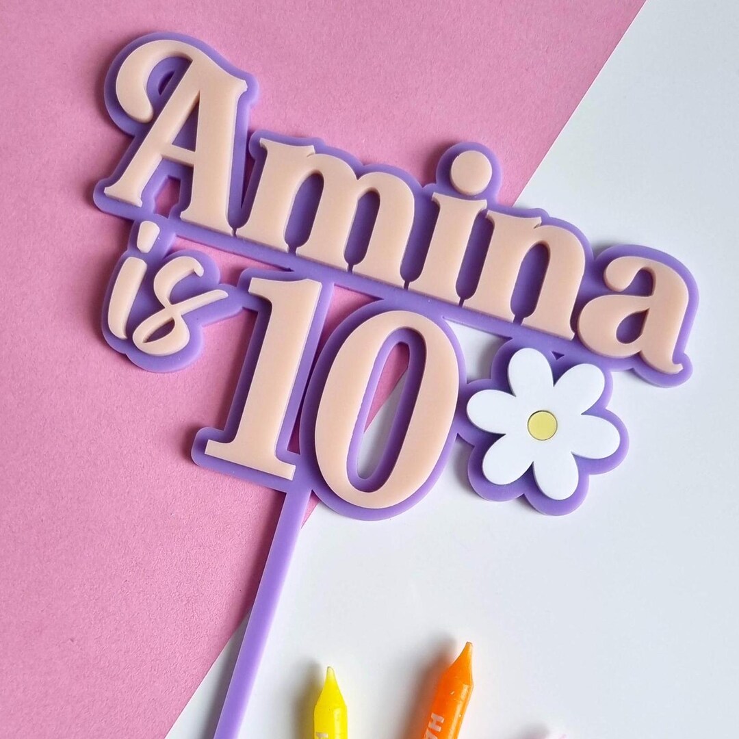 Daisy Number Cake Topper / Daisy / Cake Topper / Acrylic Cake Topper ...