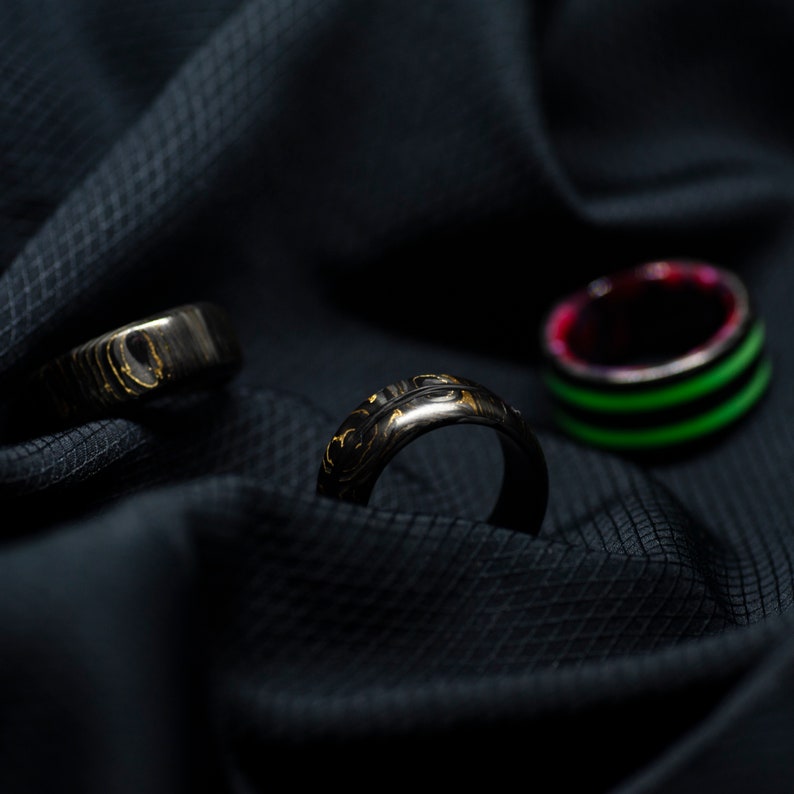 Heimdall Inspired Carbon Fiber Ring Alternative Wedding Ring Etsy