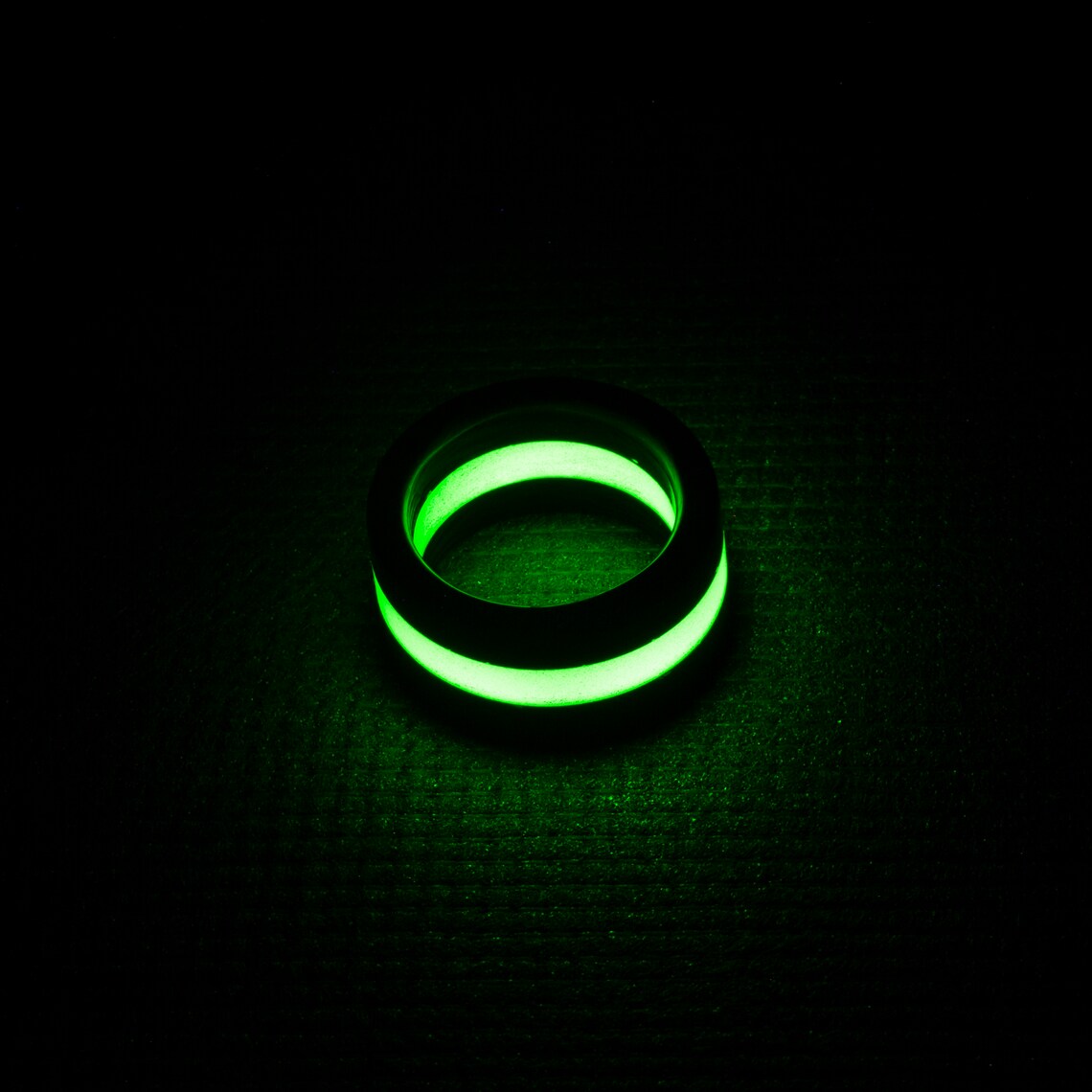 Carbon fiber green glow ring | Etsy