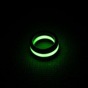 Carbon Fiber Green Glow Ring - Etsy