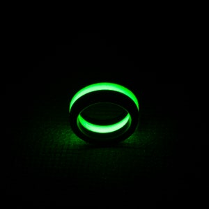 Carbon Fiber Green Glow Ring - Etsy