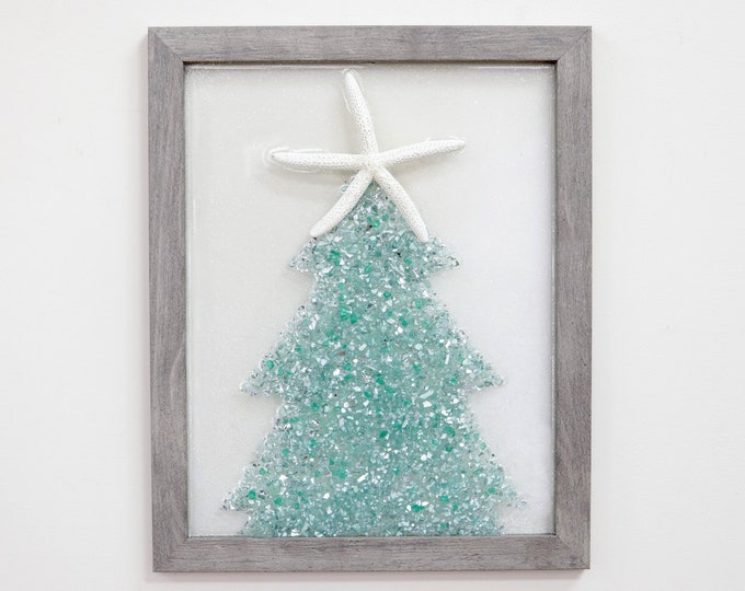Sea Glass Christmas Tree, Winter Tree, Sea Glass Art, Pine Tree Art ...