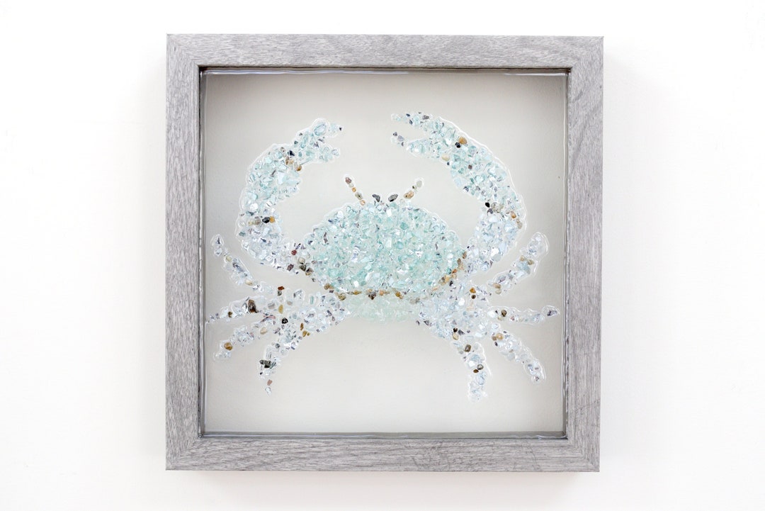 Crab Decor, Crab Wall Decor, Sea Glass Art, Crab Art, Sea Glass Wall ...