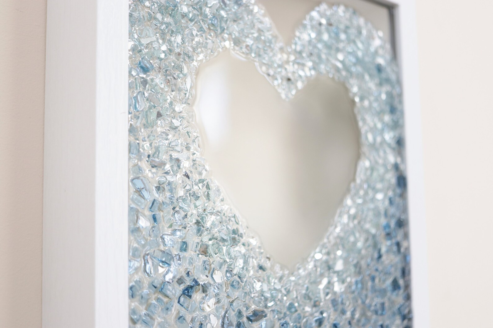 Sea Glass Art Sea Glass Heart Sea Glass Wall Art Glass Wall Etsy