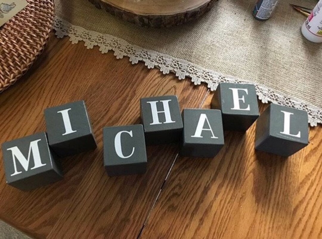 Baby Name Blocks, Name Blocks, Homemade Blocks, Baby Gifts, Shower ...