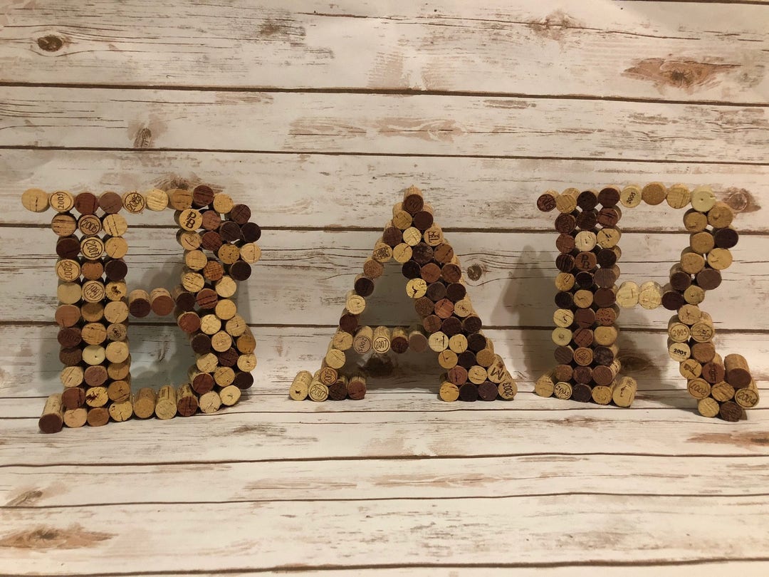 Wedding Sign, Rustic Wine Corks, Homemade Rustic Wedding Bar Sign, Bar ...