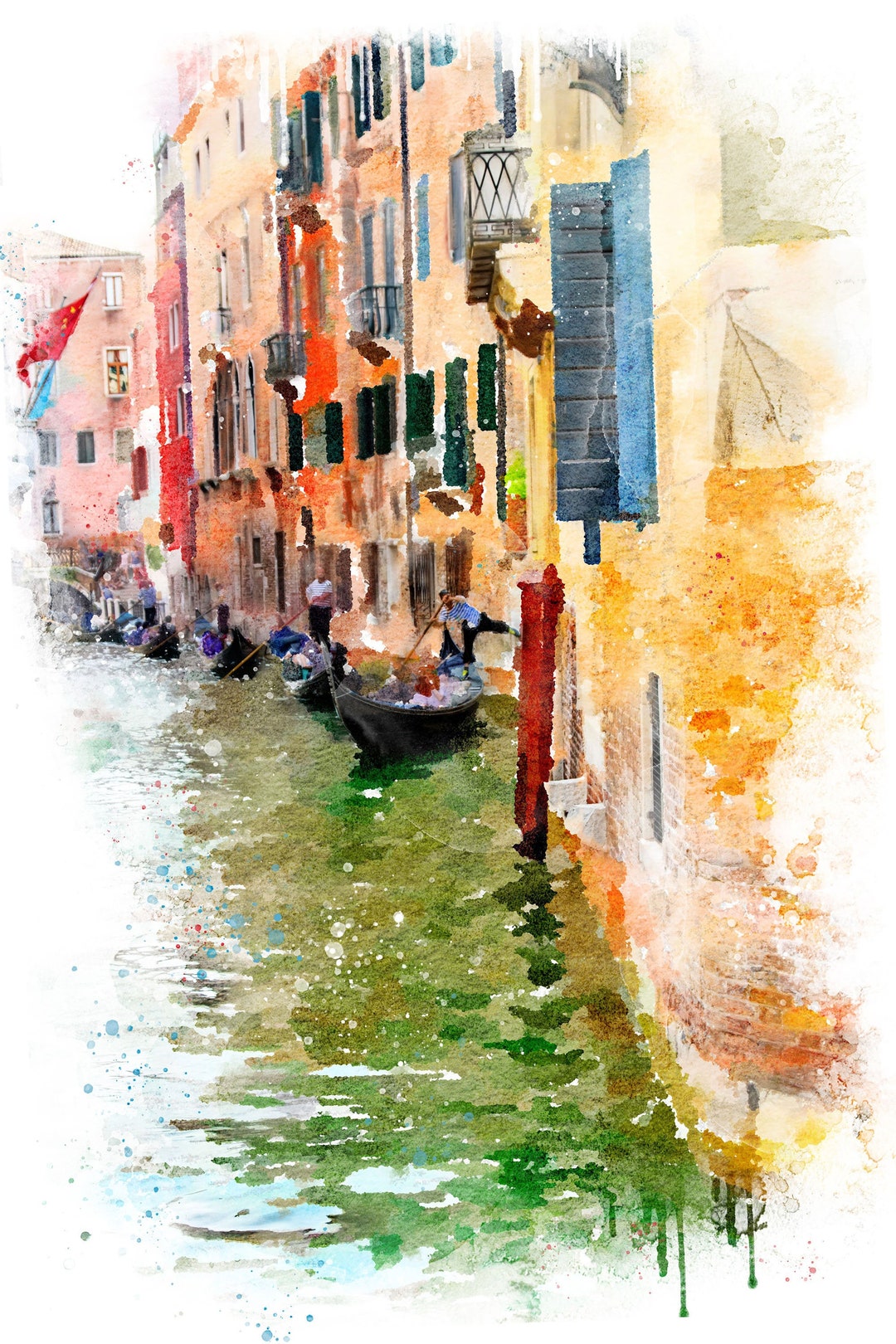Venice Print/ Canal Gondolas/ Watercolor Wall Art/ Home Decor/wall ...
