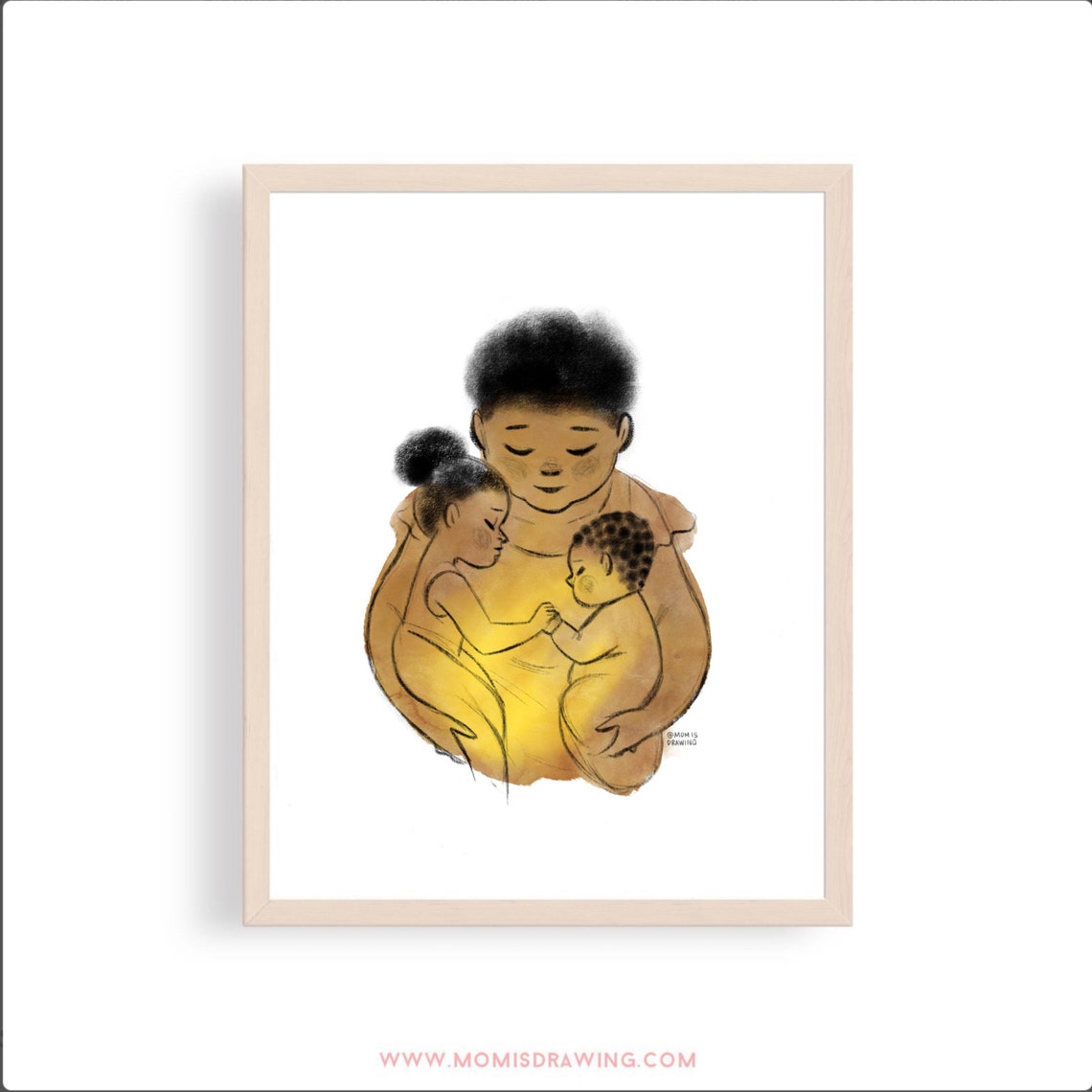 Mama, Original Art Hand Made Digital Print. New Mom Gift, Baby Shower ...
