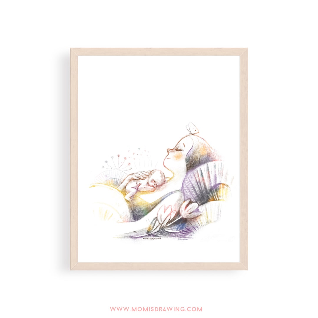 We Made It. Original Art Hand Made Digital Print. New Mom Gift, Baby ...