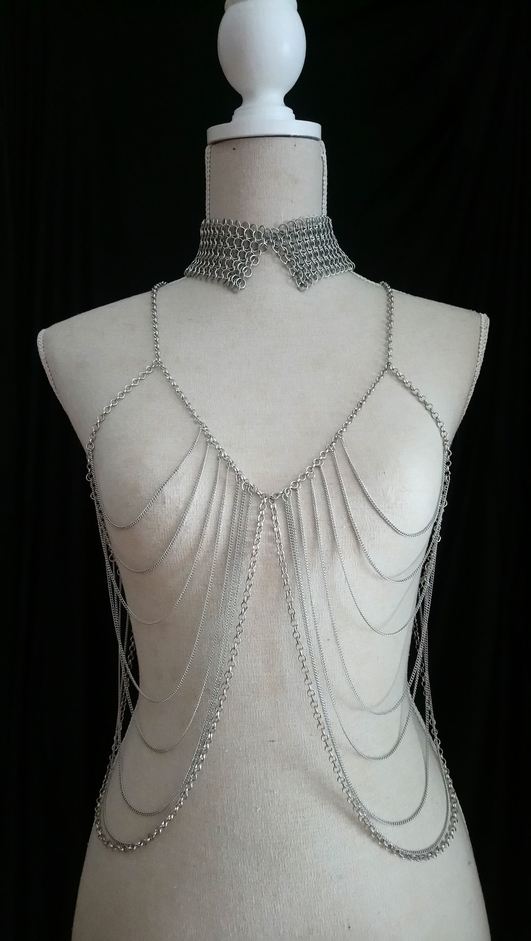 Bodychain With Chainmaille Choker - Etsy