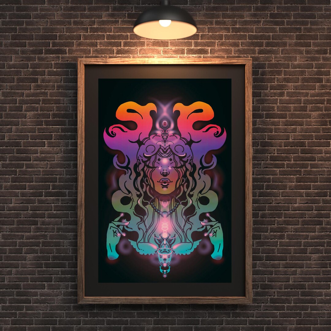 Original Dark Multicolor Rainbow Artwork, Spiritual and Energetic Wall ...