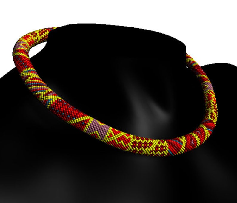 Patchwork Necklace Pattern PDF Diy Pattern for Adult Beading - Etsy