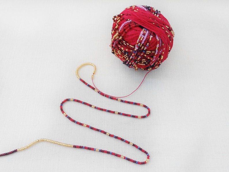 Diy Beaded Crochet Necklace KIT DIY Kit Rope Necklace Red - Etsy