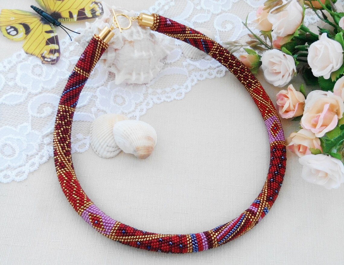 Patchwork Necklace Pattern PDF Diy Pattern for Adult Beading - Etsy