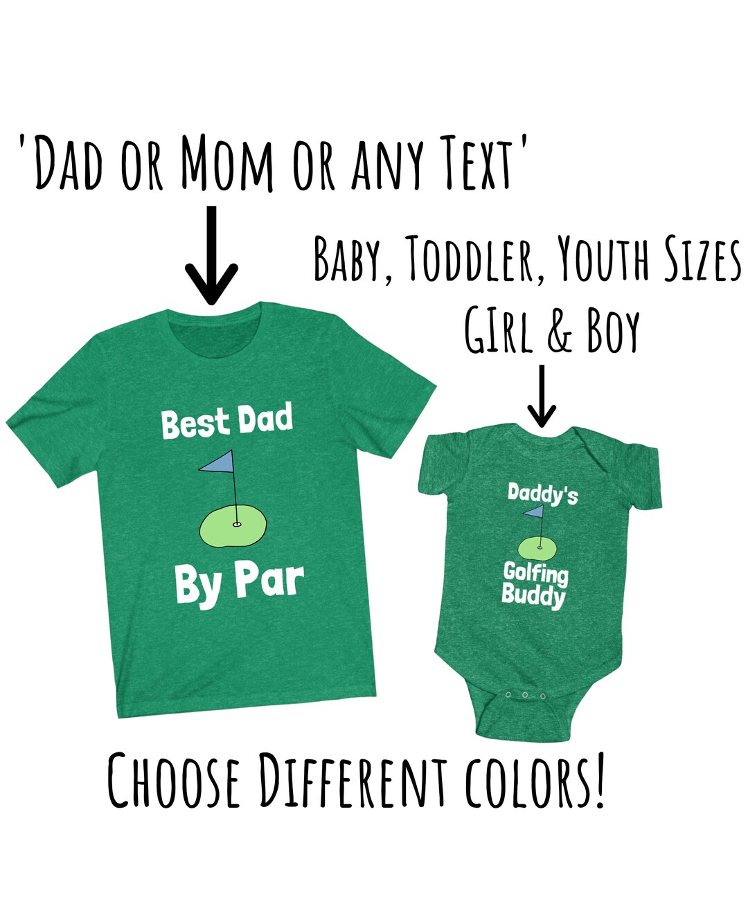 Dad Baby Matching Golf Outfit, Father Son Golf Shirt, Dad Mom Baby Golf ...